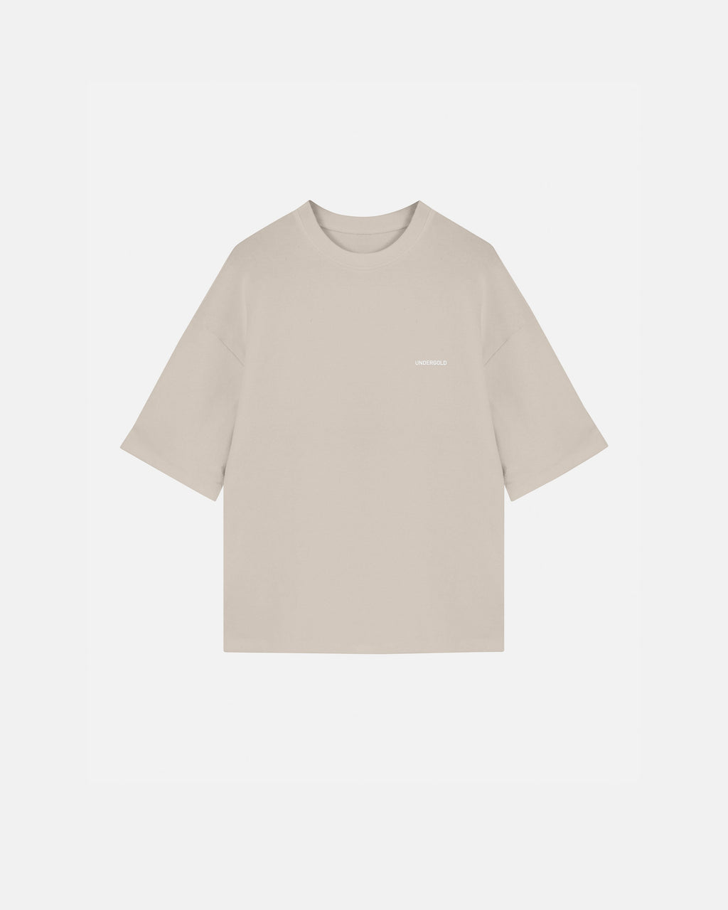 Basics Logo Ribbed Boxy Tshirt Bone – UNDERGOLD CORP