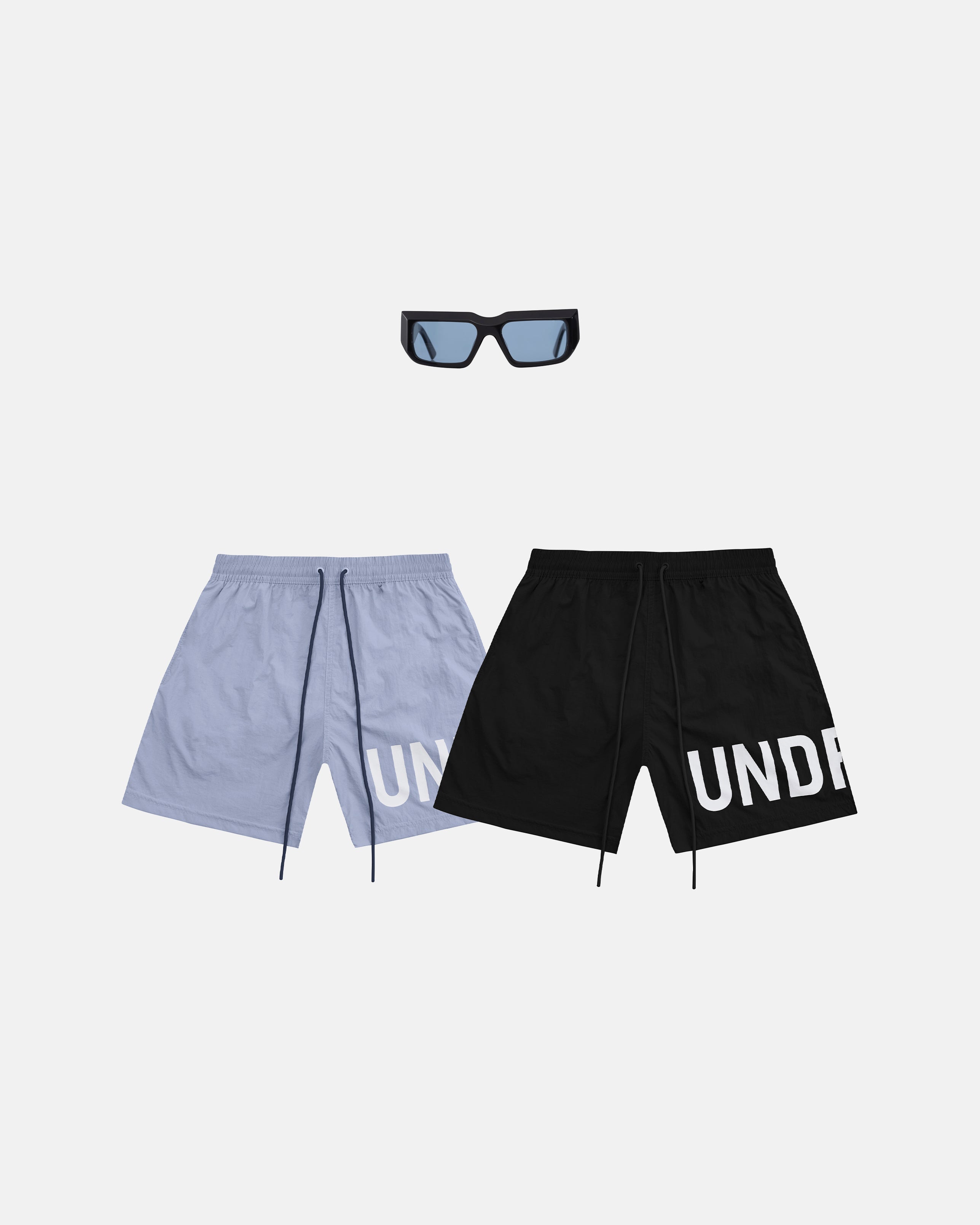 Pack Basics UNDRGLD Swimwear Short Black & Light Blue + UG Sunglasses ...